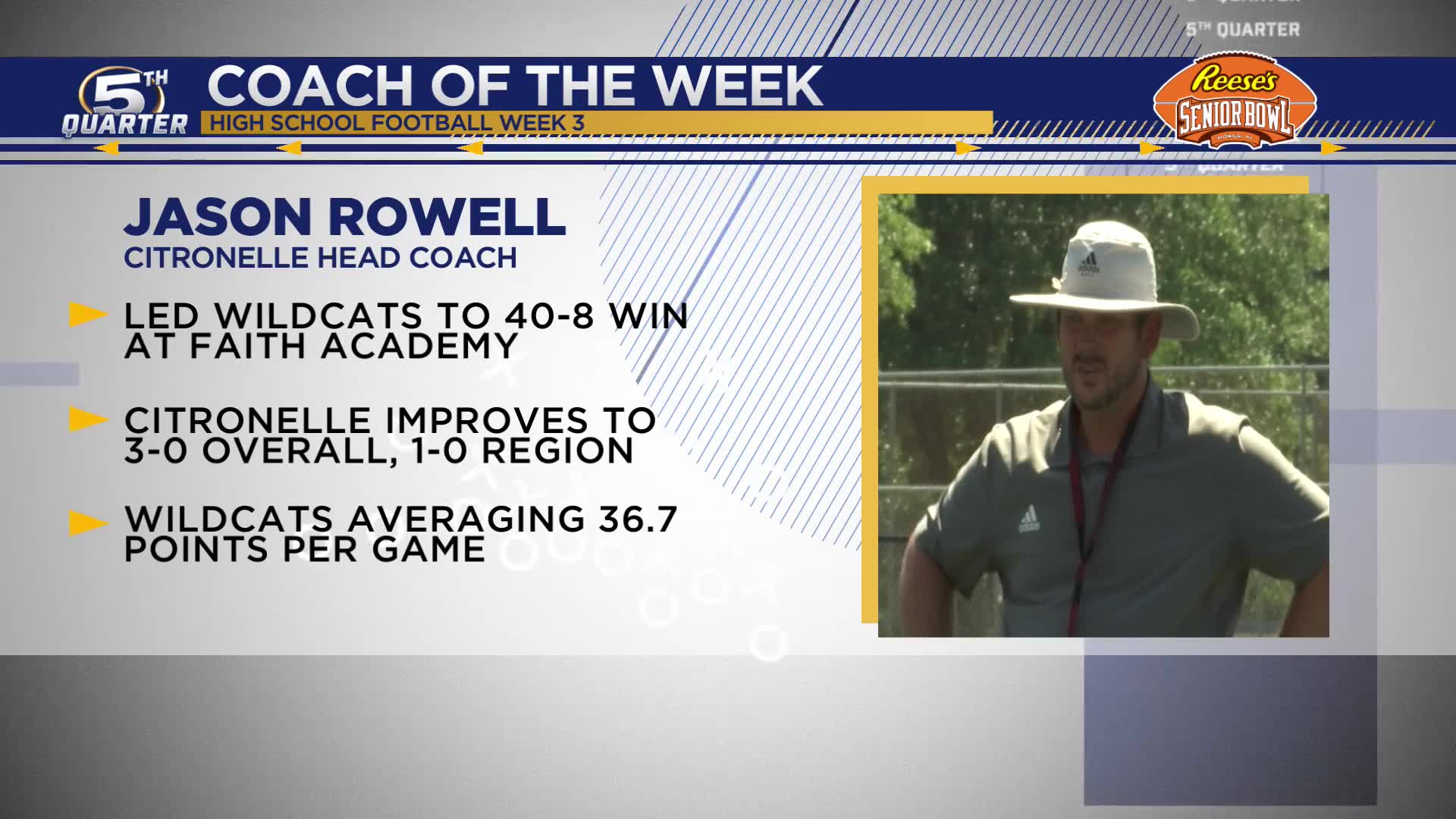 Reese’s Senior Bowl Coach of the Week: Jason Rowell, Citronelle – WKRG News 5