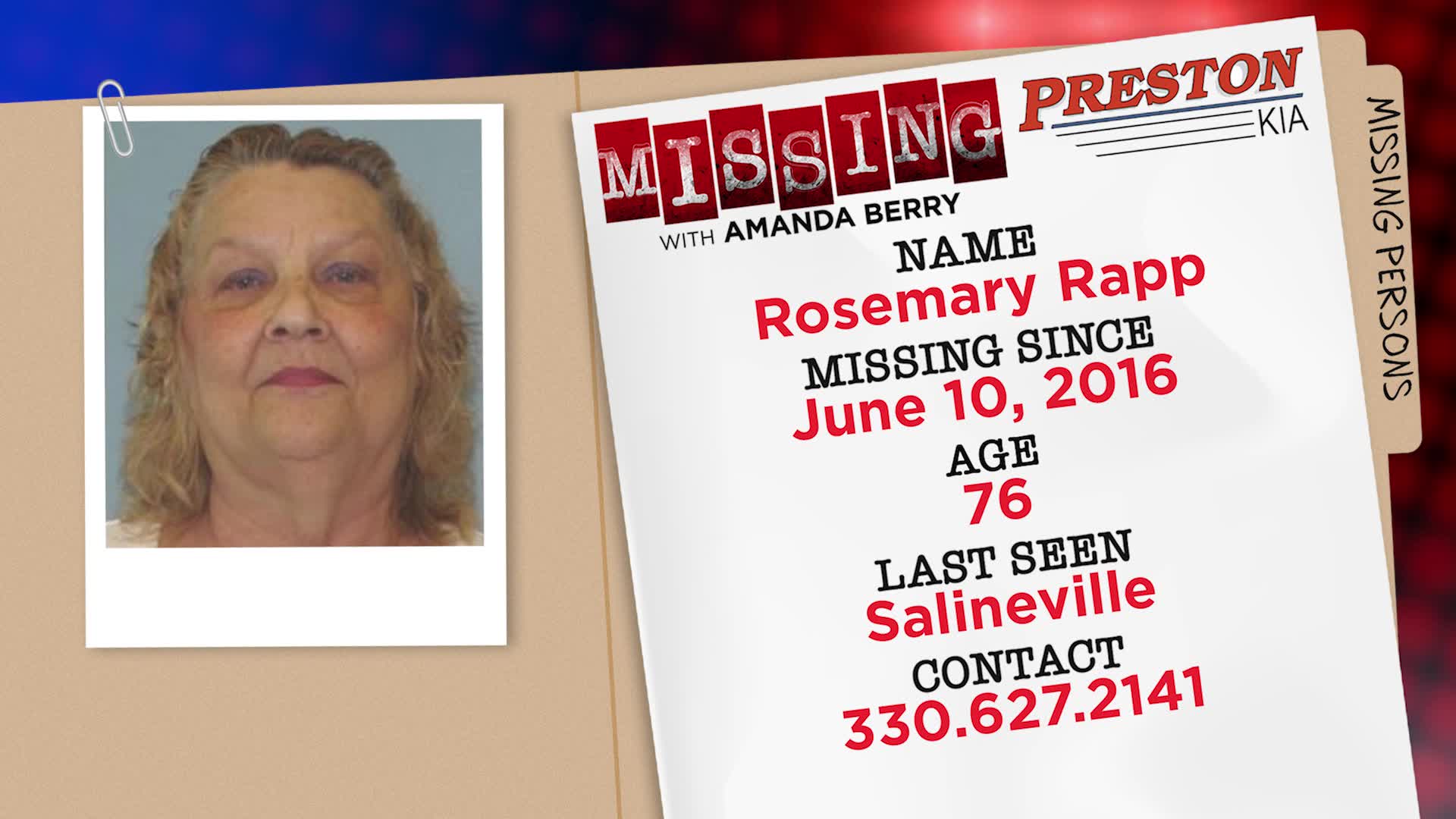 Missing: Rosemary Rapp – Fox 8 Cleveland WJW