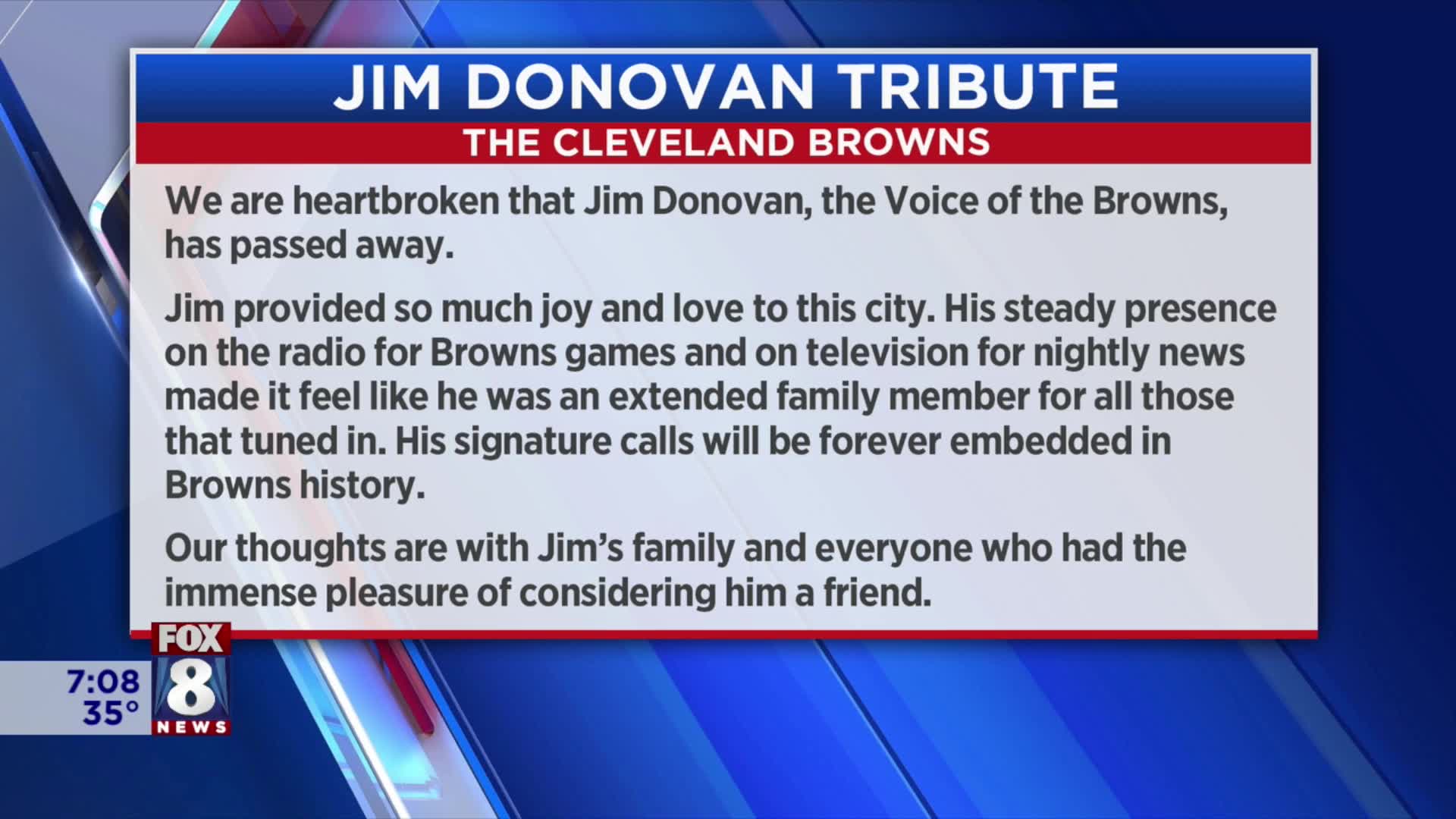 Jim Donovan tributes – Fox 8 Cleveland WJW