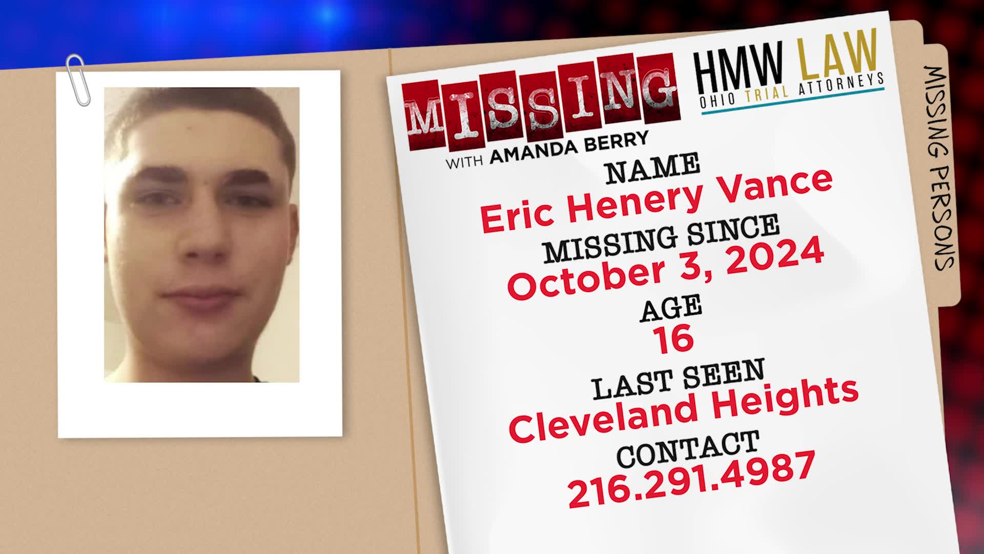 Missing: Eric Henery Vance – Fox 8 Cleveland WJW